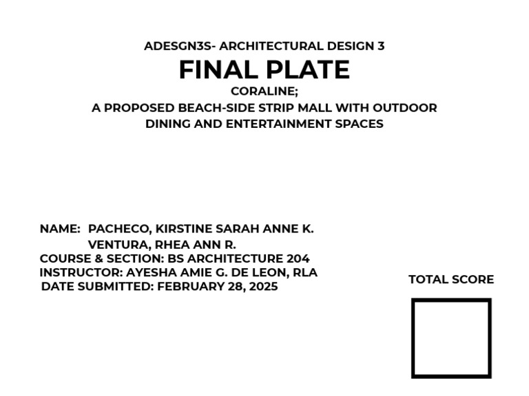 Adesgn3s - Architectural Design 3 Midterm Plate A Proposed Two-Storey Boutique Hotel PDF | PDF