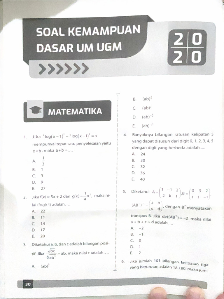 Soal Kemampuan Ugm | PDF