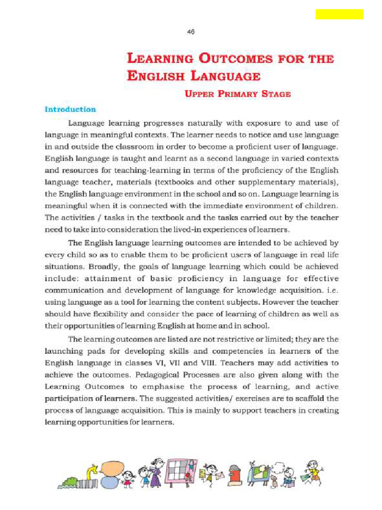 6 To 8th English Learning Outcomes | PDF