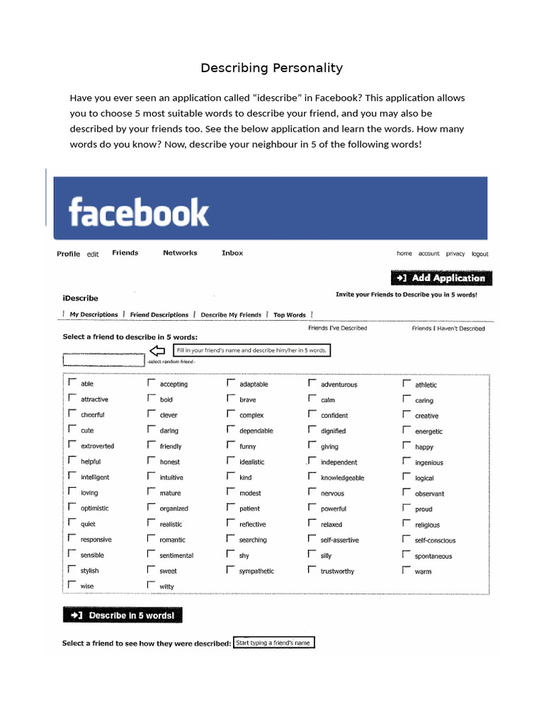 Describing Personality | PDF