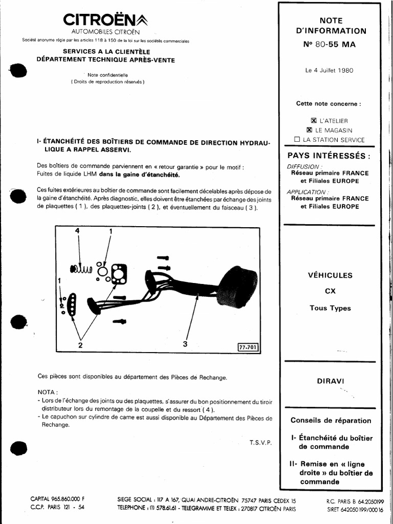Citroen CX Ajuste Diravi FR | PDF