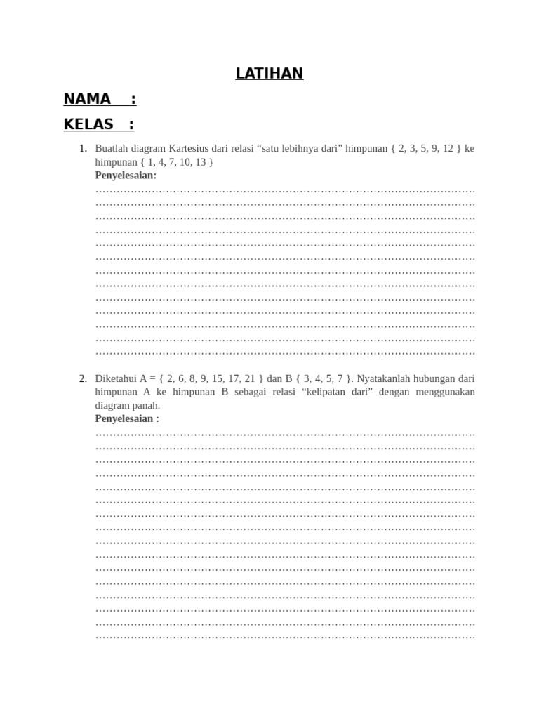 LKPD Relasi Fungsi | PDF