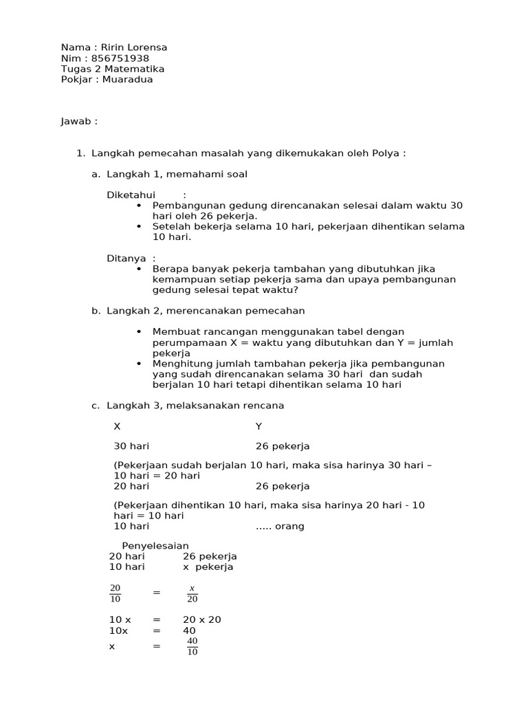 Tugas 2 Matematika TTN | PDF