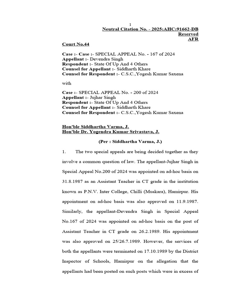 Devendra Singh v. State of Up and 4 Others | PDF | Appeal | Judgment (Law)