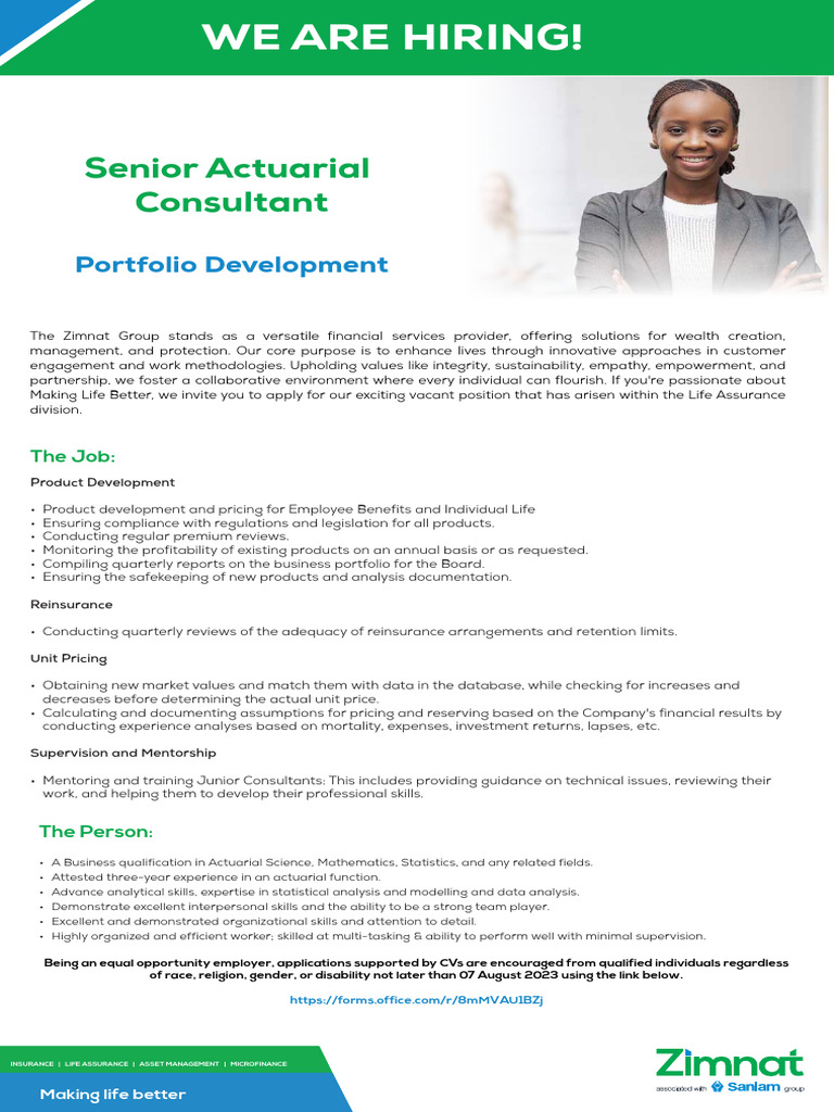 Zimnat Group Vacancies 1690979053 | PDF | Sales | Actuarial Science