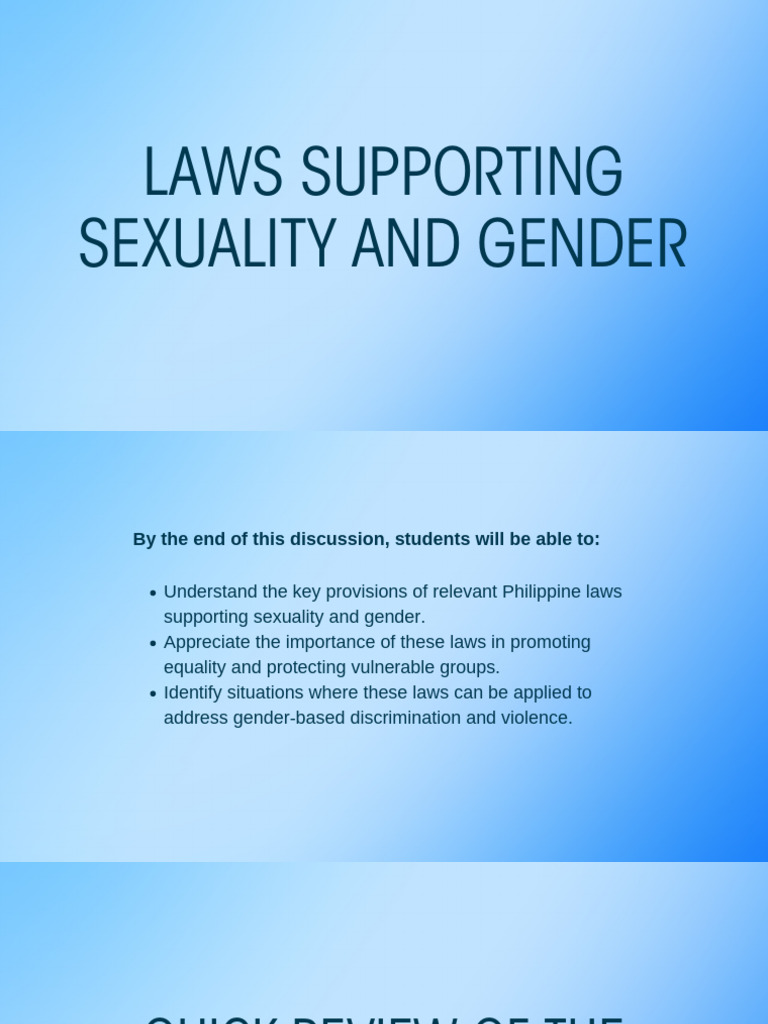 Laws Supporting Sexuality and Gender | PDF | Discrimination | Woman