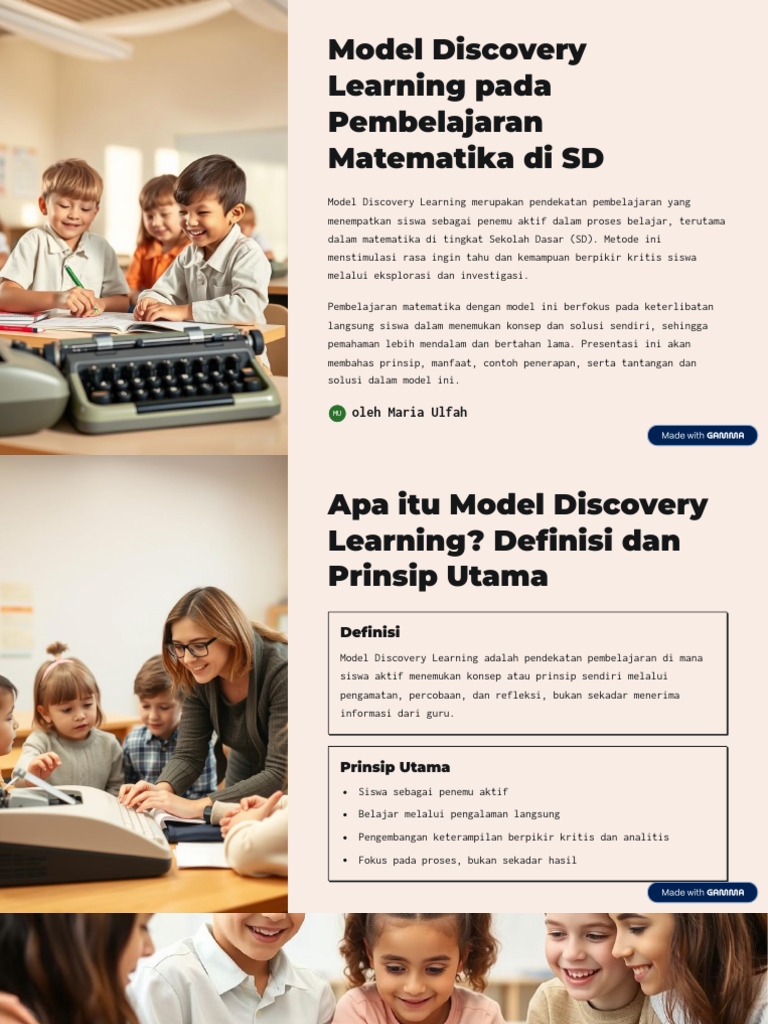 Model Discovery Learning Pada Pembelajaran Matematika Di SD | PDF