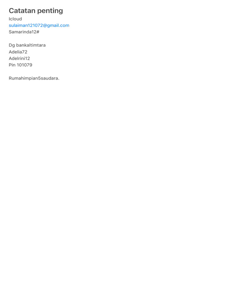 Catatan penting | PDF