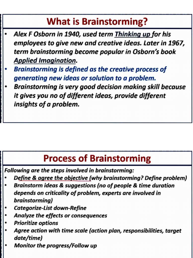 Creative Brainstorming | PDF