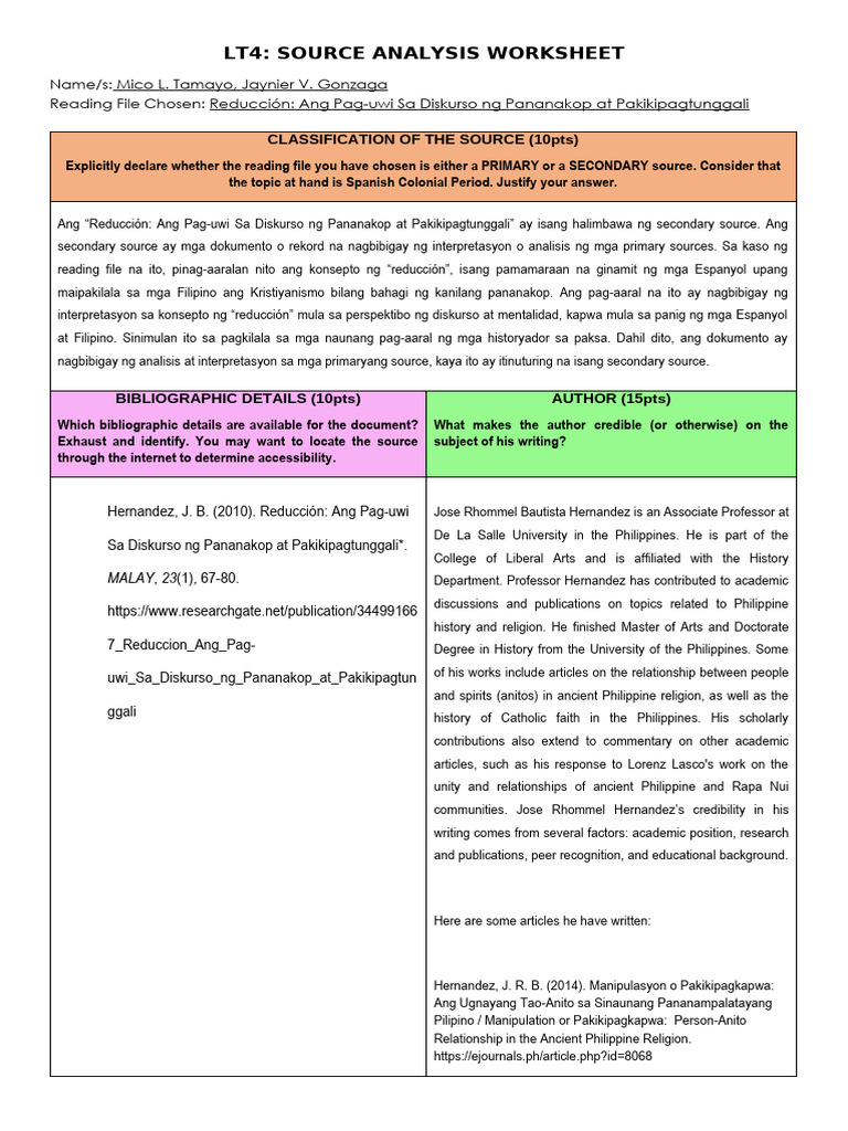 Lt4_ Source Analysis Worksheet | PDF