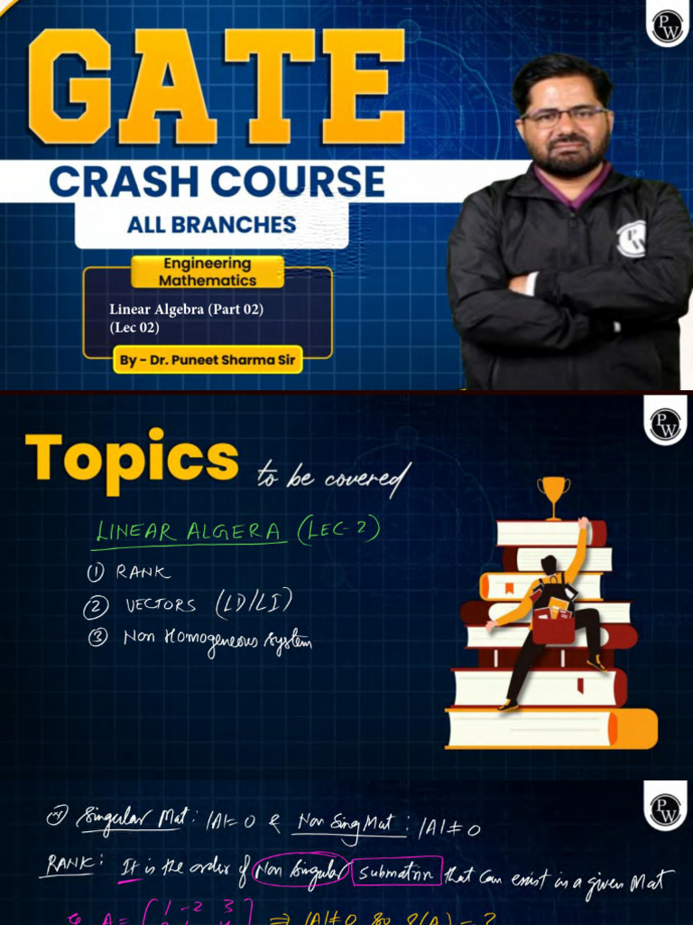 Linear Algebra (Part 02) (Lec 02) - Class Notes | PDF