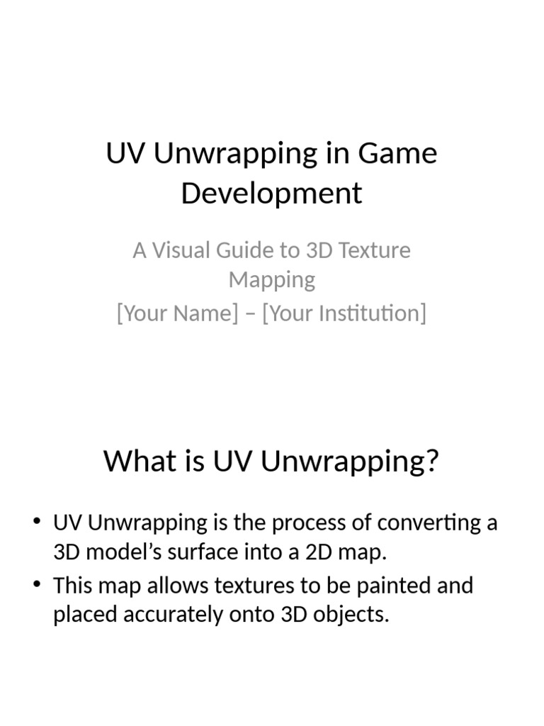 UV Unwrapping Game Dev Alt | PDF