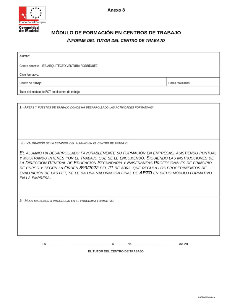 Anexo 8 Informe Final Tutor | PDF