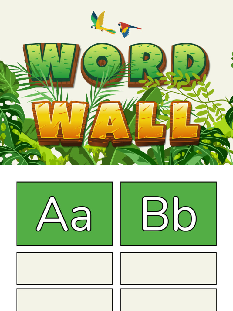 Word Wall Educational Posters in Jungle Green Style | PDF