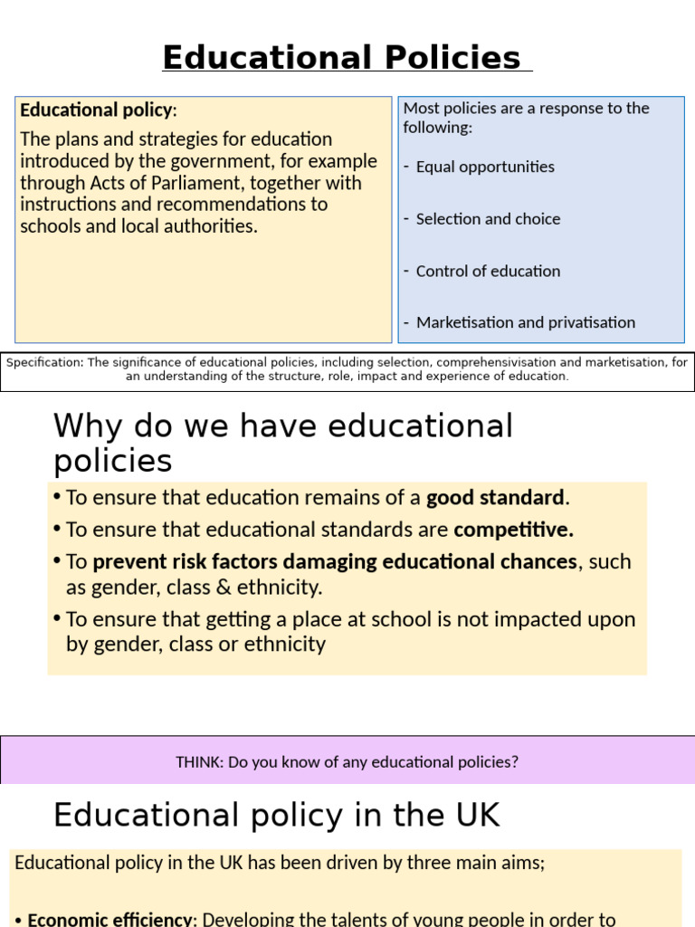UK Educational Policies Overview | PDF | Equal Opportunity | Social ...
