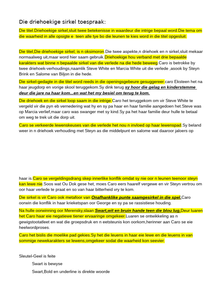 Die Driehoekige Sirkel Toespraak | PDF