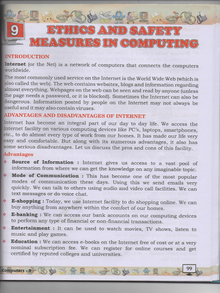 Class-Viii Ch-9 (Ethics Safety Measures in Computing) | PDF