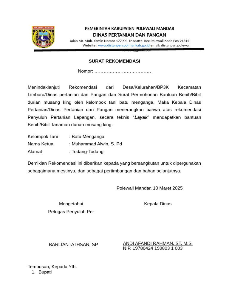 Rekomendasi Kelompok Tani Batu Menganga | PDF