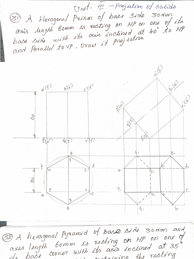 Engineering Graphics & Design - Unit 3 Questions and Answer | PDF