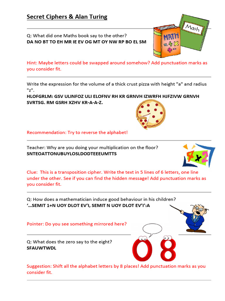 Cypher and Turing Worksheet | PDF