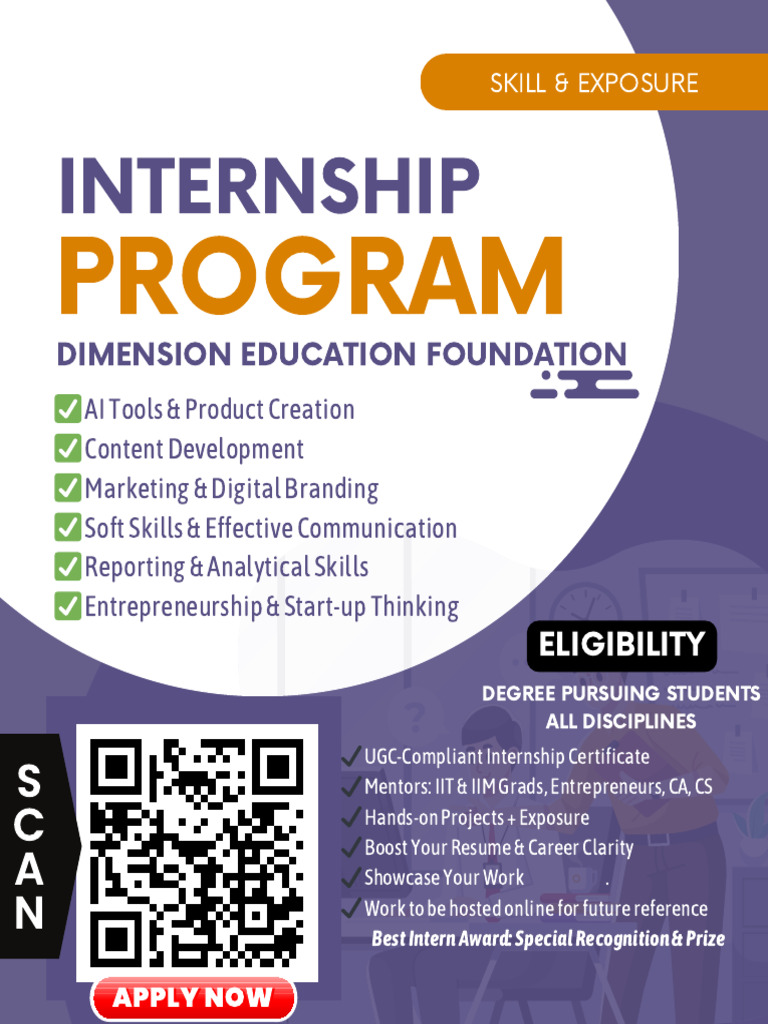 Purple Minimalist Internship Program Instagram Post | PDF