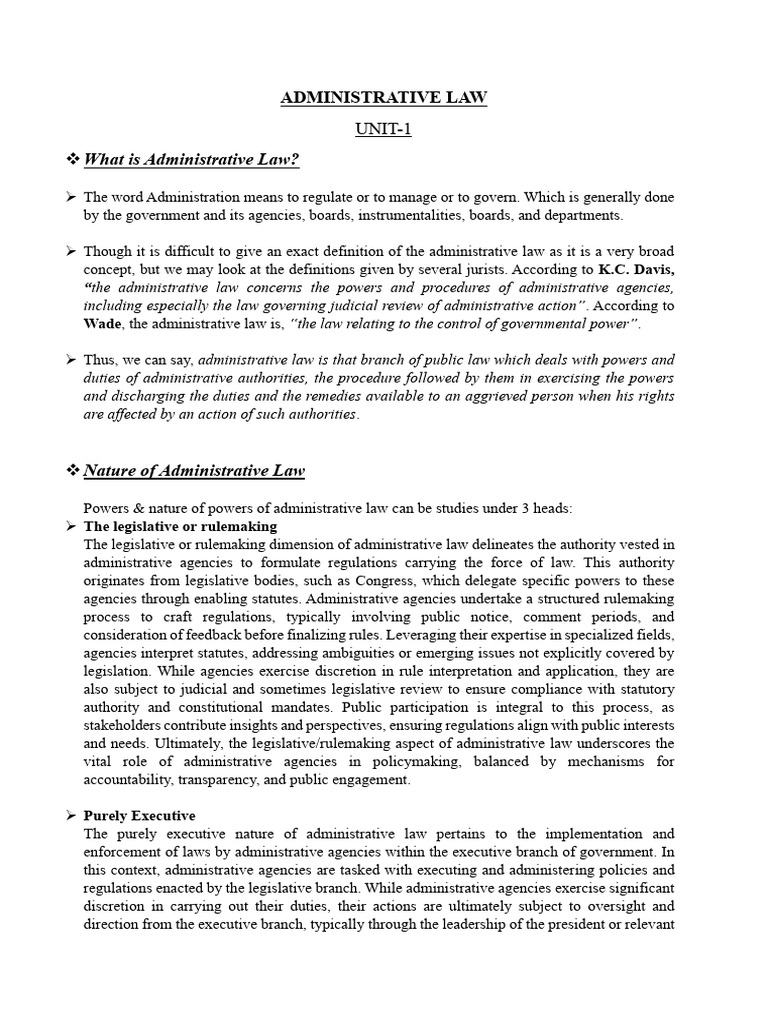 Overview of Administrative Law Principles | PDF | Administrative Law ...