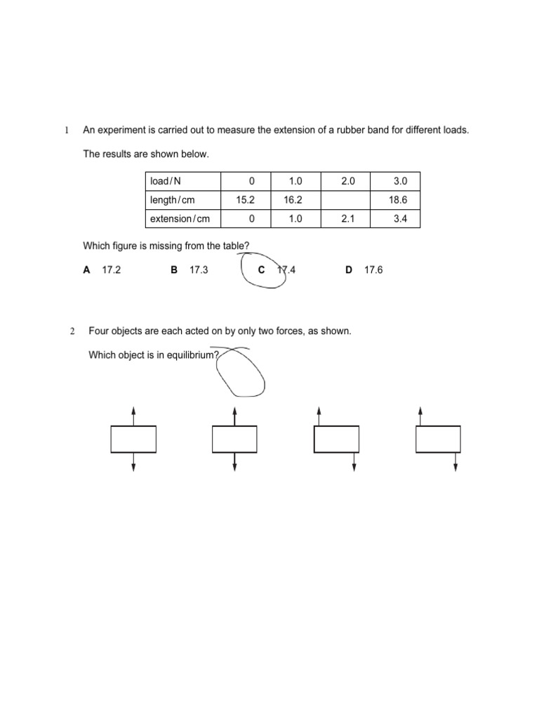 Hooke's Law (Multiple Choice) QP | PDF | Length | Volume
