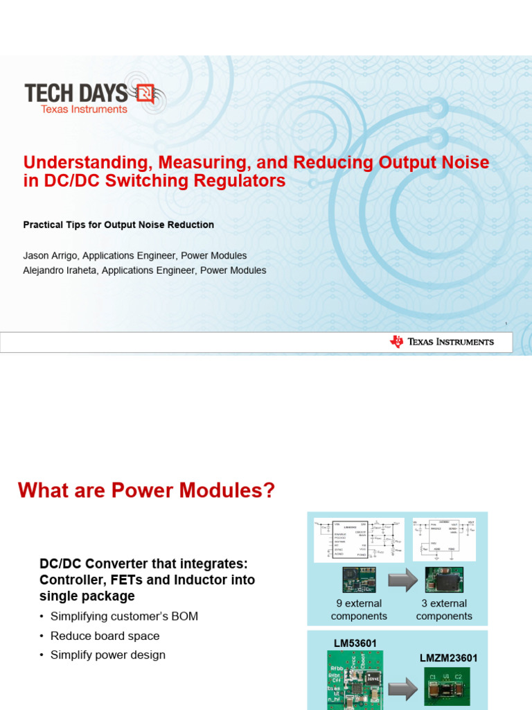 Understanding, Measuring, Reducing Output Noise in DC - DC | PDF | Electronic Filter | Electricity