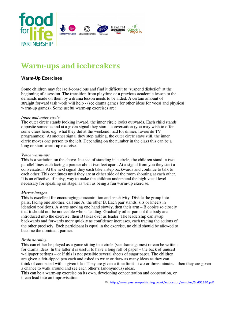 Microsoft Word Warm Ups Icebreakers Primary 240721 182944 | PDF