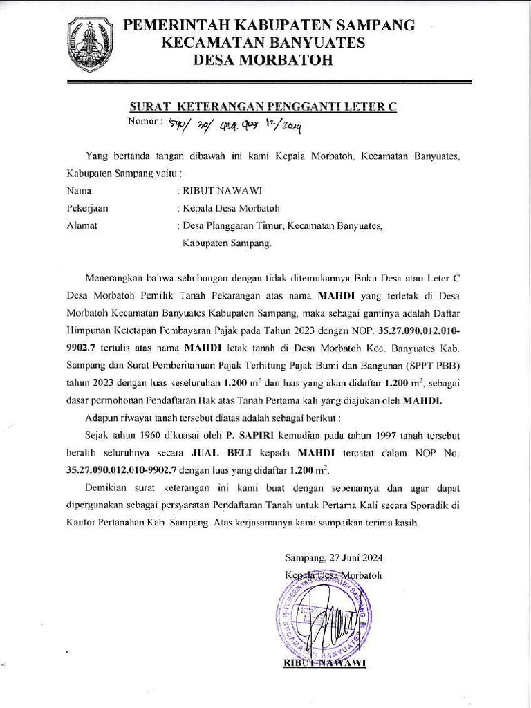 Pengganti Leter c 20240627 0001 | PDF