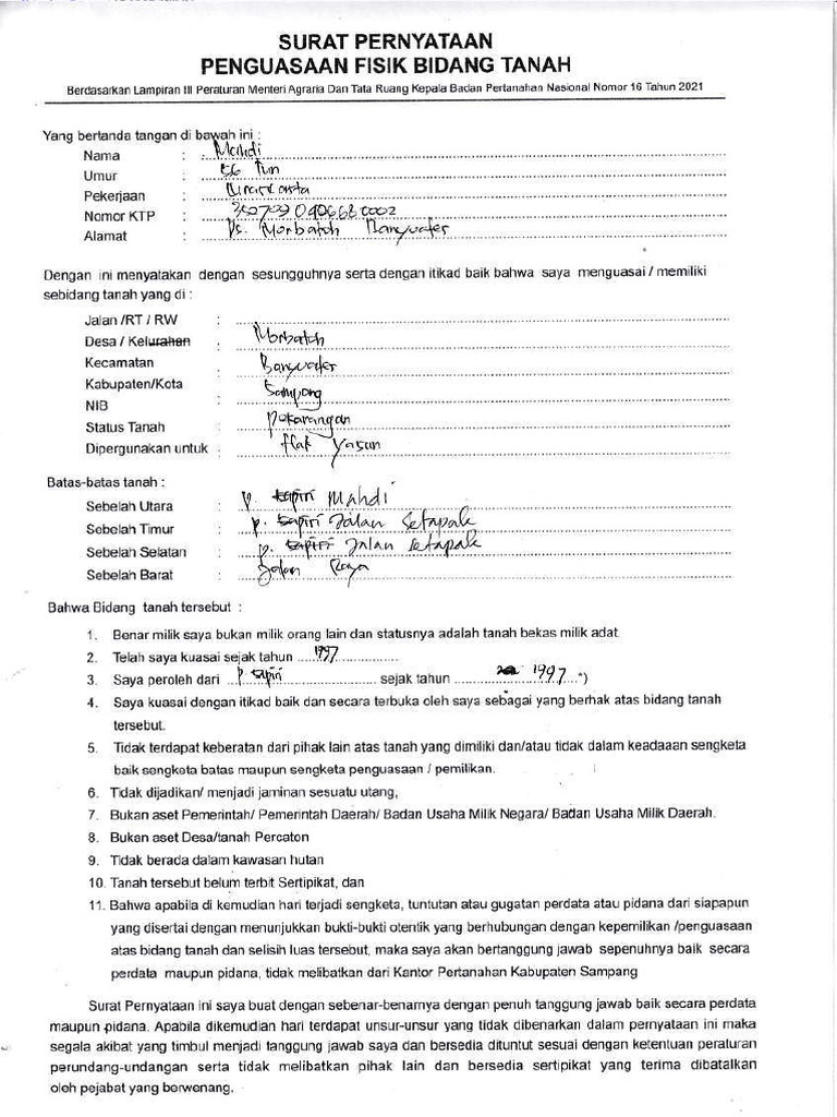 Fisik Bidang Tanah 20240627 0001 | PDF