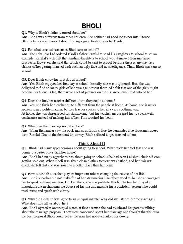 Bholi | PDF | Self Esteem | Marriage