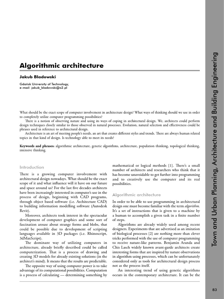 Algorithmic Architecture | PDF | Genetic Algorithm | Thought