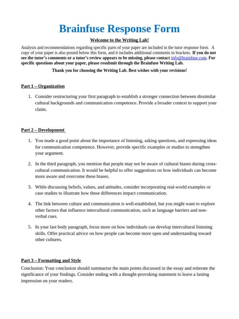RR - Academic Response Form | PDF | Communication | Apa Style