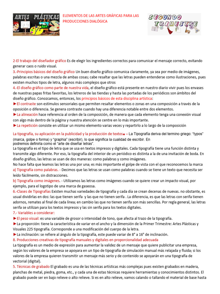 Tema 1 2tri 2do La Tipografia | PDF | Diseño gráfico | Diseño