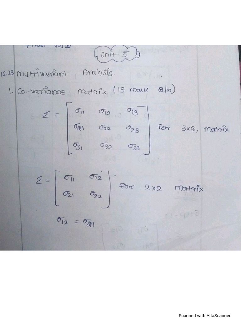 Unit - 5 Multivariate Analysis | PDF