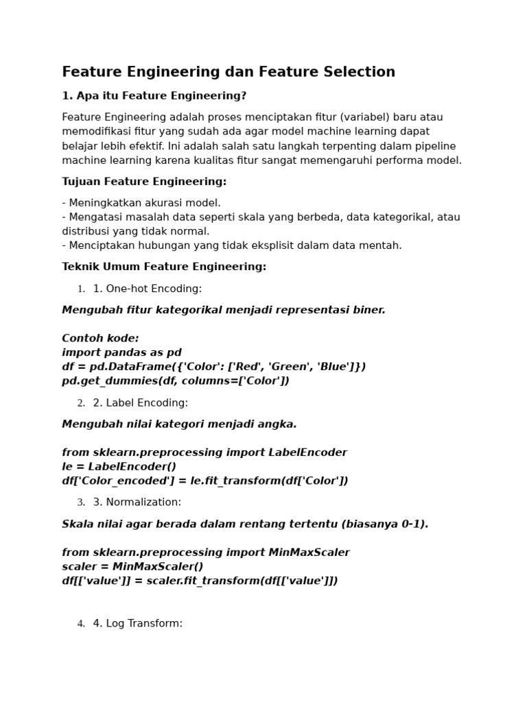 Feature Engineering Dan Feature Selection | PDF