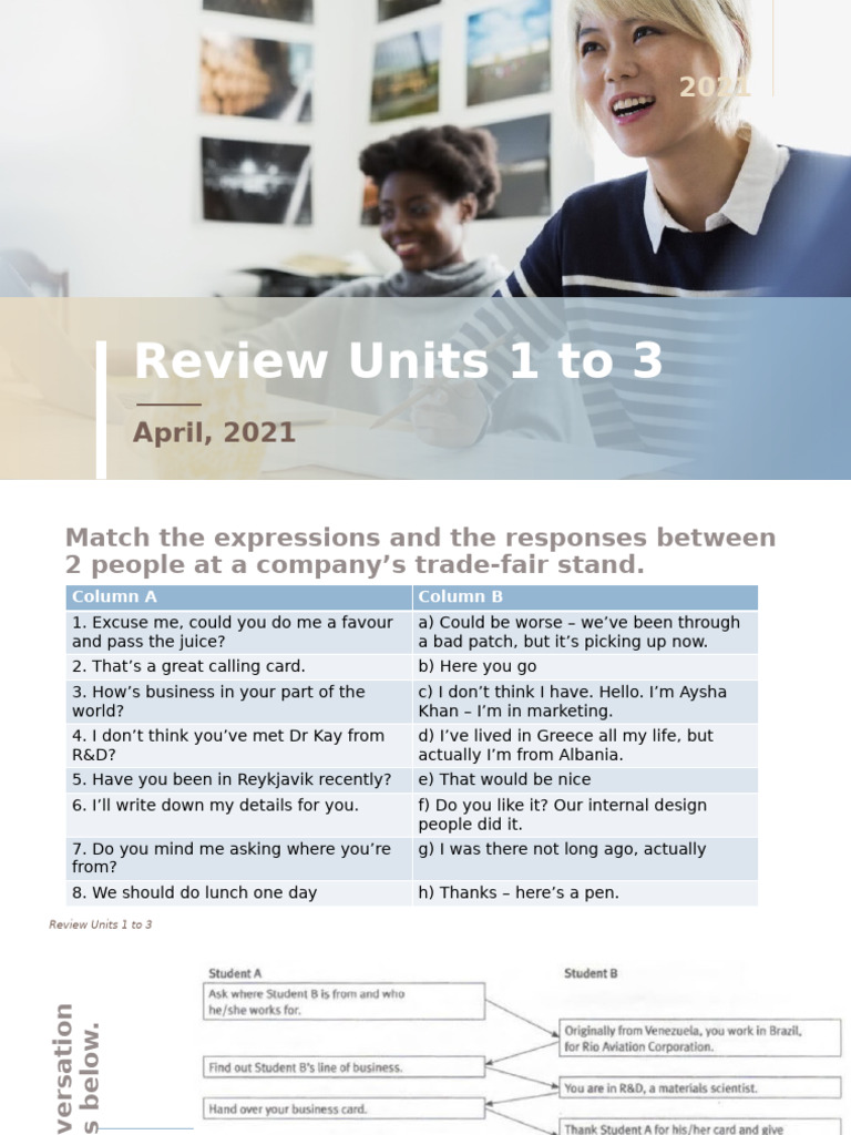 Review Units 1 To 3 | PDF