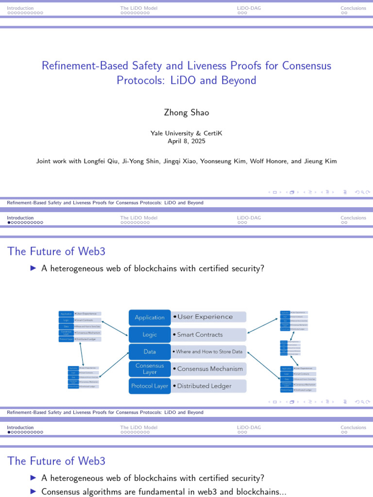 Refinement-Based Safety and Liveness Proofs For Consensus Protocols: LiDO and Beyond | PDF ...
