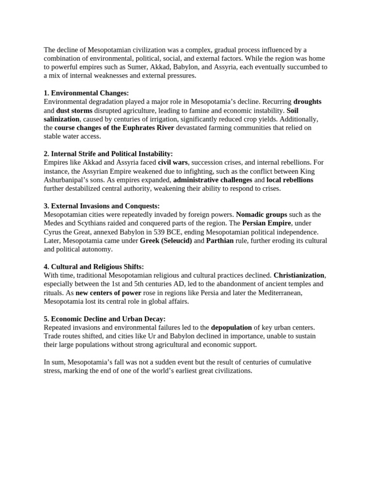 The Decline of Mesopotamian | PDF