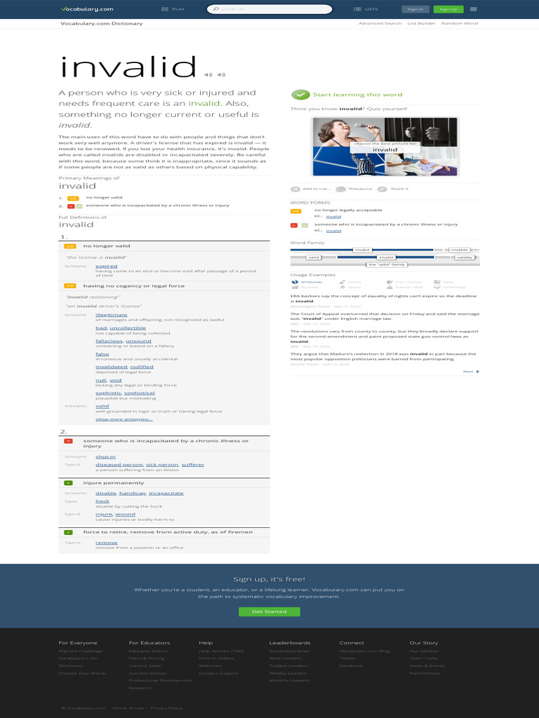 Invalid - Dictionary Definition | PDF | Fallacy