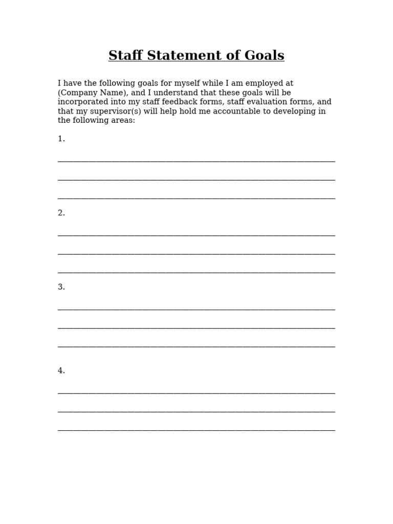 Staff Goals and Accountability Statement | PDF