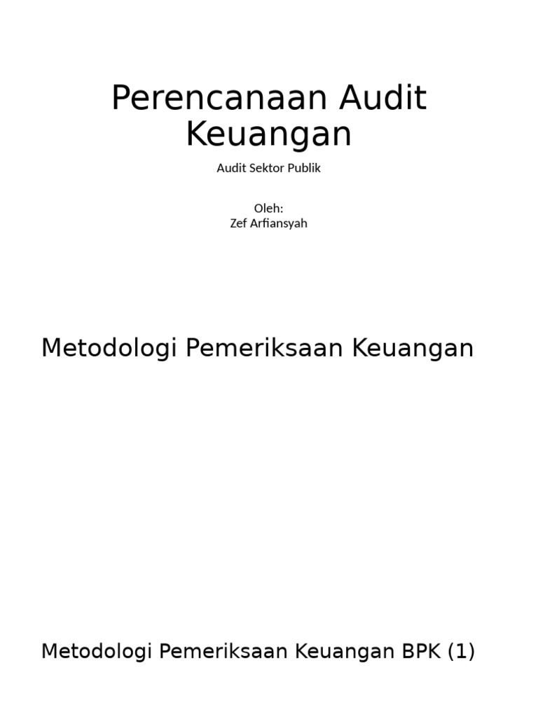 FINAL Pertemuan 11 ASP Perencanaan Audit Laporan Keuangan Sent | PDF