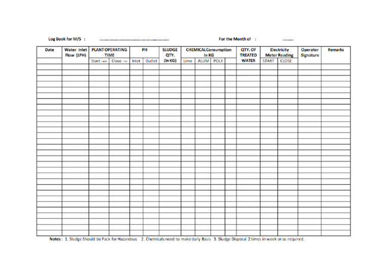 ETP Logbook Format | PDF