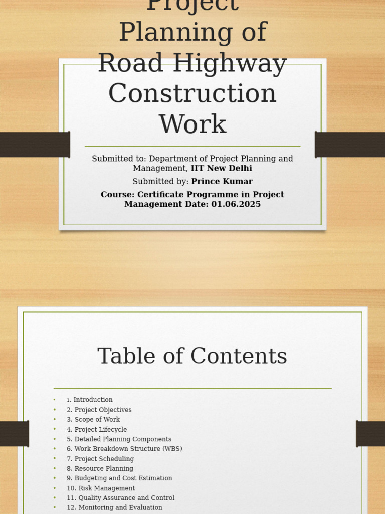 Highway Project Planning Overview | PDF | Project Management | Road