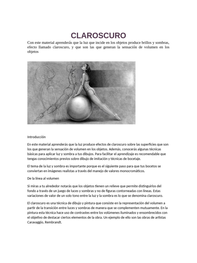 Claroscuro: Luz y Sombra en Dibujo | PDF | Sombra | Lápiz