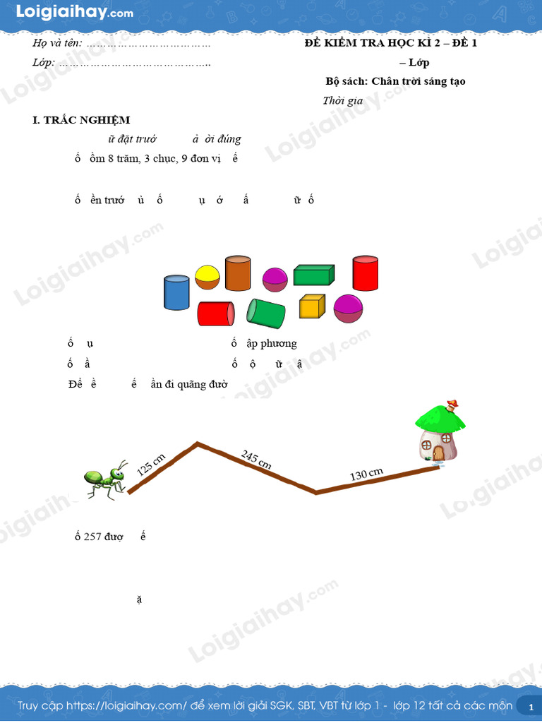 De Kiem Tra Hoc Ki 2 Toan 2 Chan Troi Sang Tao de So 1 1681872639 | PDF