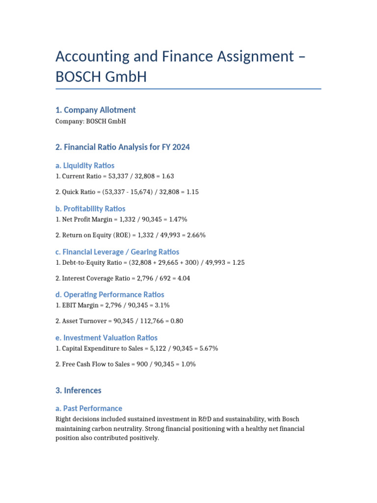 Bosch GmbH Investment Analysis 2024 | PDF