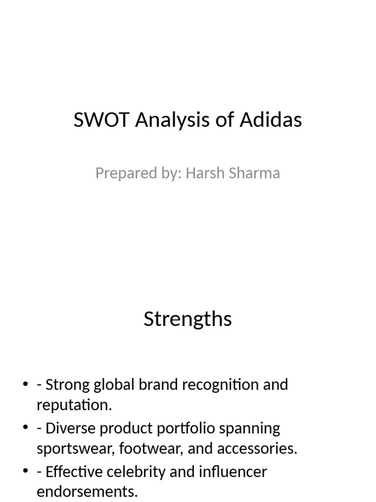 SWOT Analysis Adidas Harsh Sharma | PDF