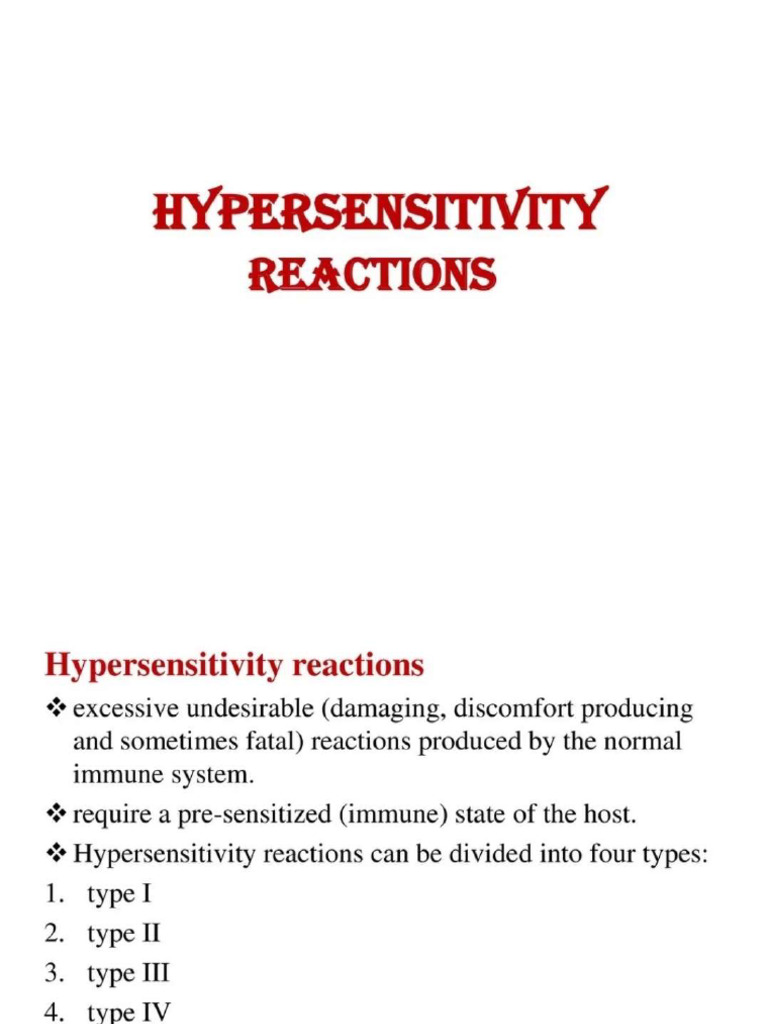 Hypersensitivity Reactions Unit 2 | PDF